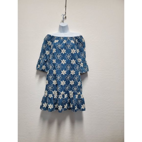 ECI NEW YORK | Dresses | Eci New York Embroidered Chambray Off The ...